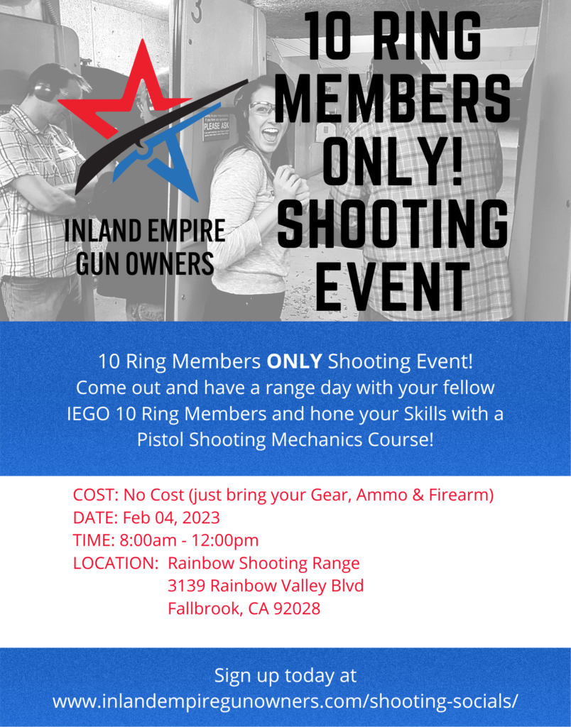 10 Ring Member Shooting Event - Inland Empire County Gun Owners